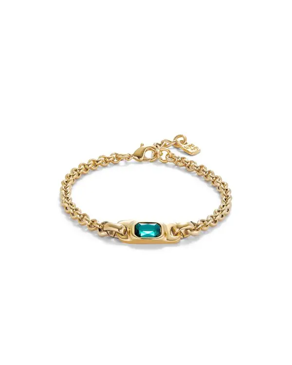 UNODE50 Turquoise Crystal Link Bracelet - Gold