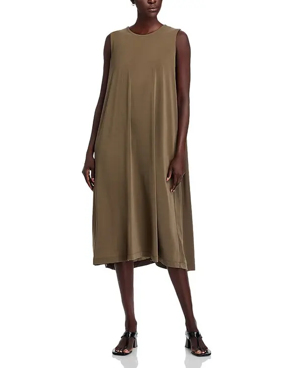 Issey Miyake Draped Jersey Dress In Khaki - 60% Off | Editorialist
