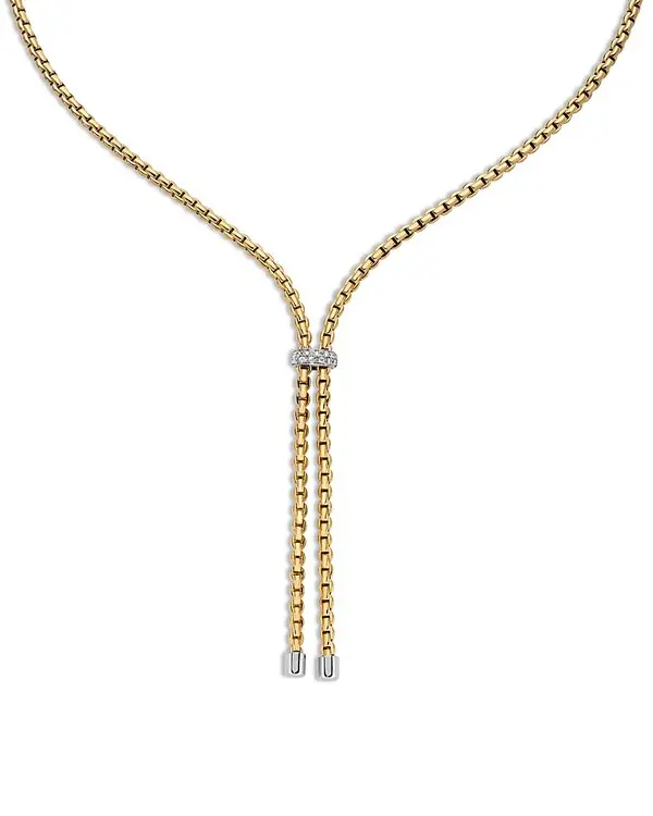 FOPE 18k Eka Diamond Lariat Necklace - Yellow Gold
