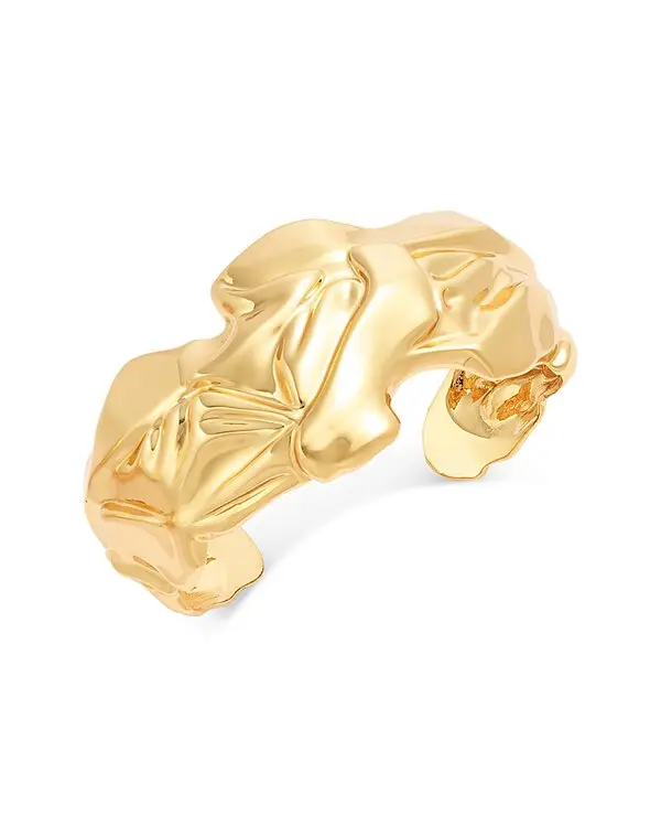 Aqua Abstract Cuff Bracelet - Gold