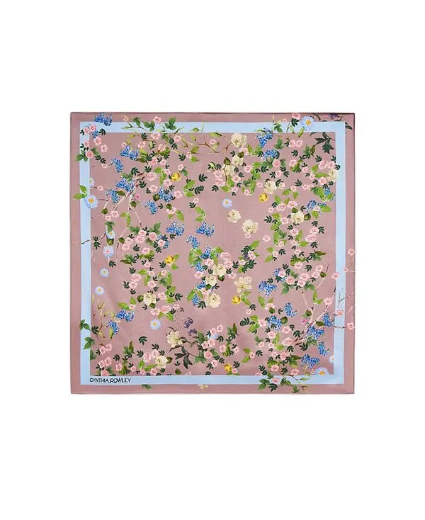 Cynthia Rowley Bloom Silk Scarf - Mauve Floral