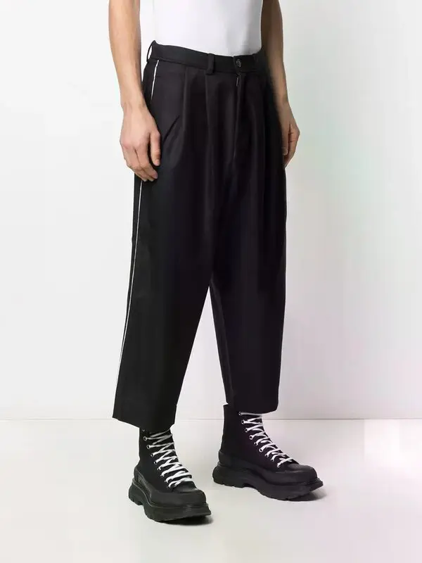 Isabel Benenato Drop-crotch Cropped Trousers
