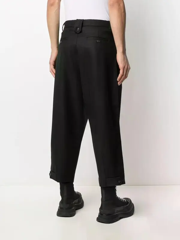 Isabel Benenato Drop-crotch Cropped Trousers