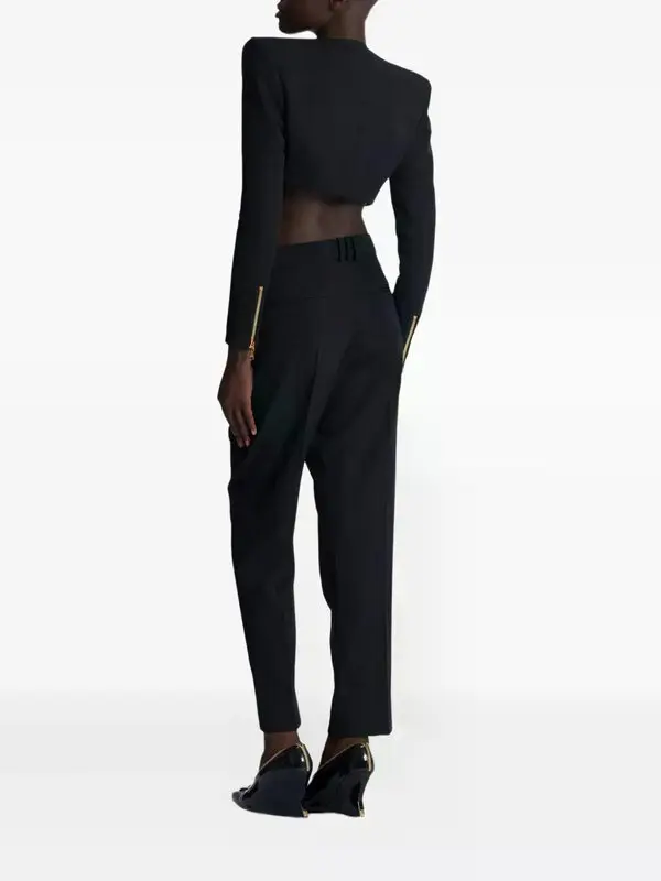 Balmain Padded-shoulder Zip-front Cropped Jacket