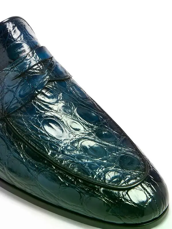 Magnanni Embossed Crocodile-effect Loafers