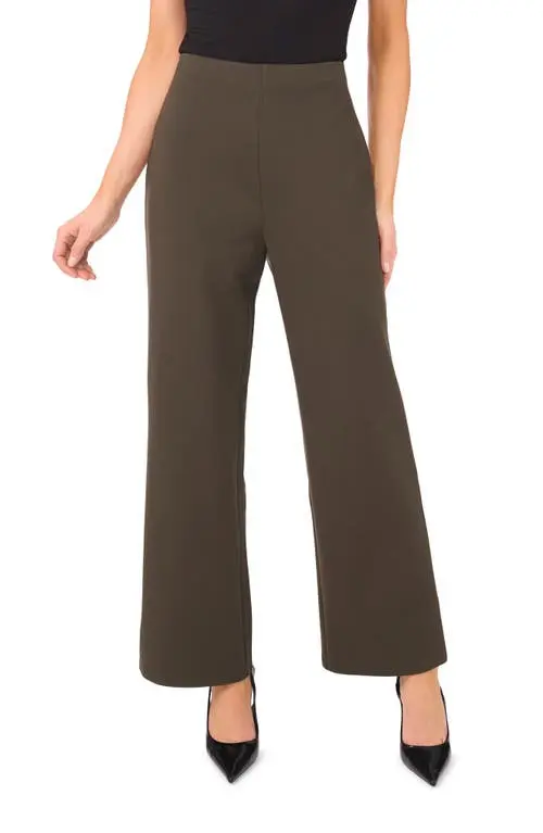 Halogen Ponte Straight-leg Trousers - Luxe Olive