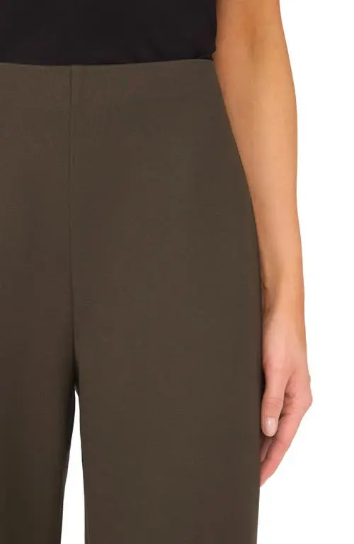 Halogen Ponte Straight-leg Trousers - Luxe Olive