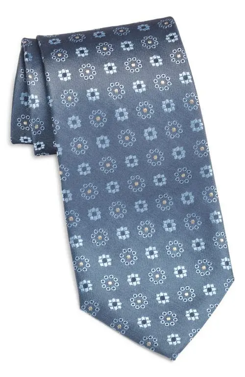JACK VICTOR Floral Italian-silk Jacquard Neck Tie - Blue
