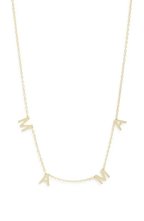 THE SIS KISS Mini Mama Charm Chain Necklace - Gold No Crystals