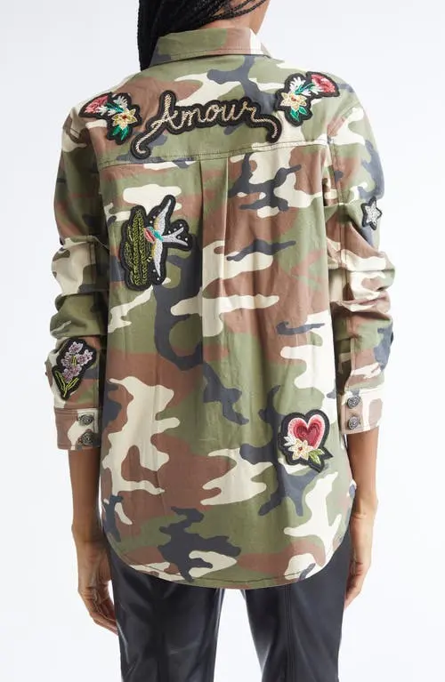 Cinq À Sept Camo Jacket With Western Appliqués