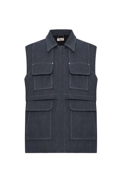 JENDUE Edgar Denim Utility Vest