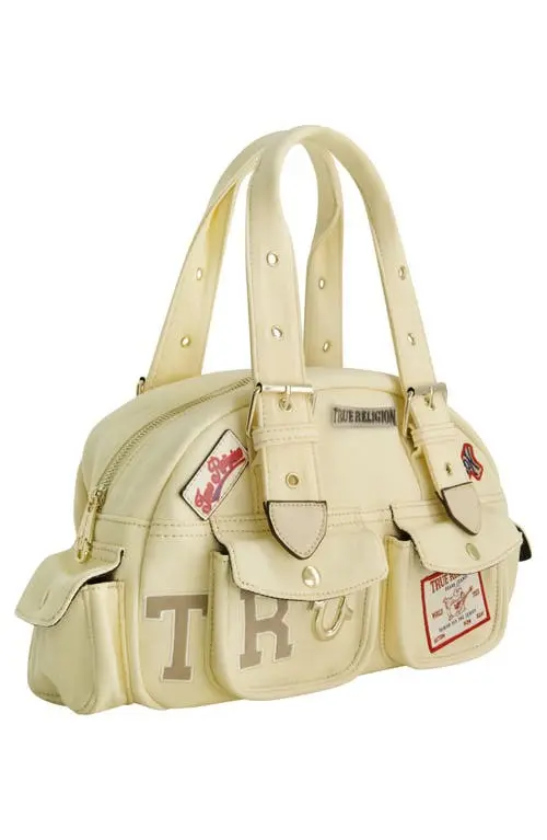 True Religion Multi-patch Satchel - Beige