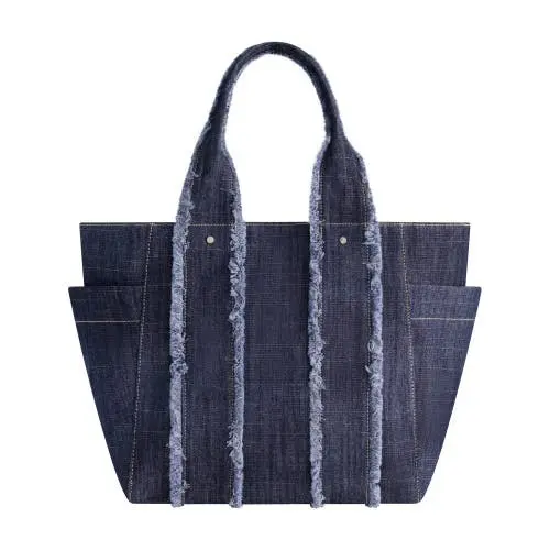 True Religion Frayed Handle Denim Tote