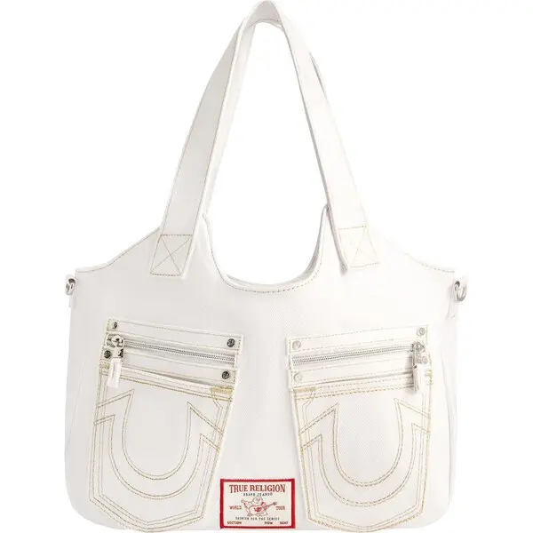 True Religion Horseshoe Stitch Satchel - White