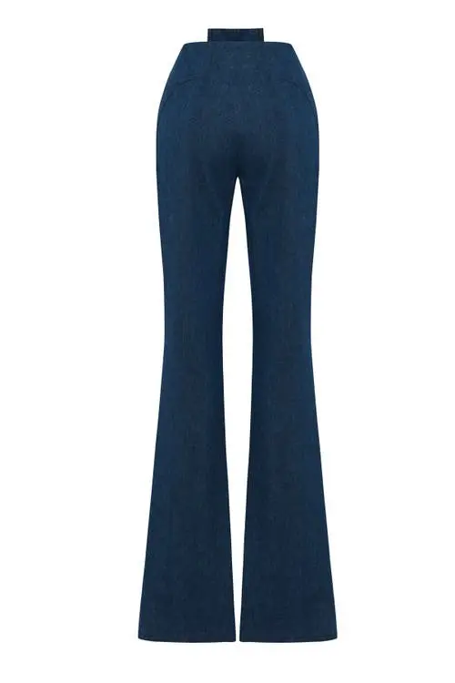 JENDUE High-waisted Flared Jeans With Slits