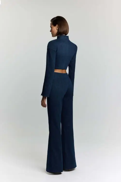 JENDUE High-waisted Flared Jeans With Slits