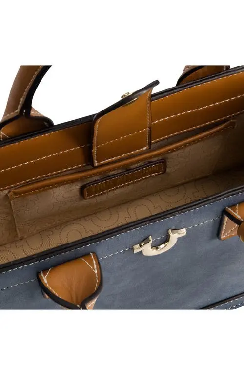 True Religion Modern Edge Suede Tote - Blue
