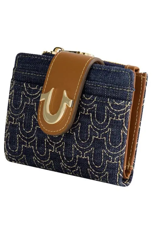 True Religion Horseshoe Quilted Small Wallet - Dark Denim