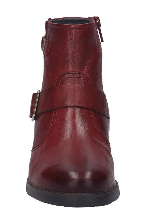Josef Seibel Leather Moto Bootie - Bordo