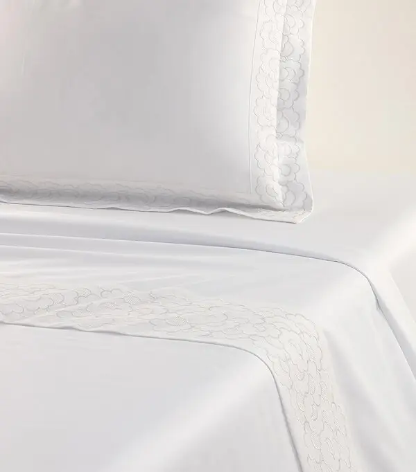 YVES DELORME Festons Super King Flat Sheet