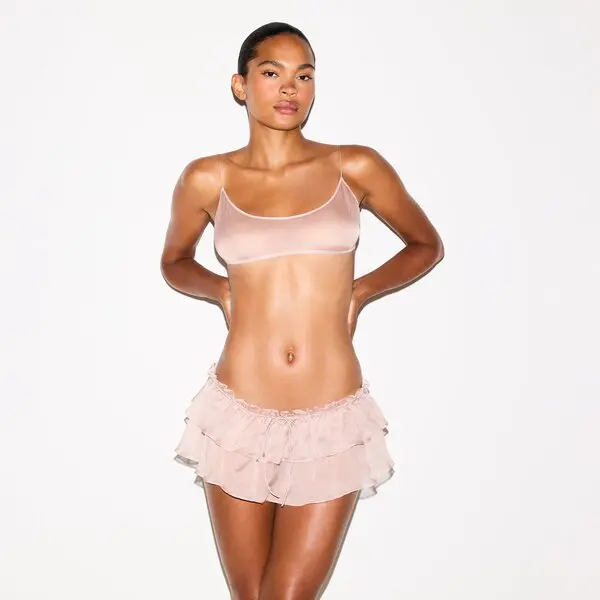 SKIMS Romance Bralette And Skirt Set - Light Fawn
