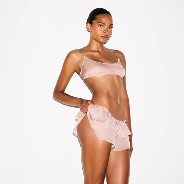 SKIMS Romance Bralette And Skirt Set - Light Fawn