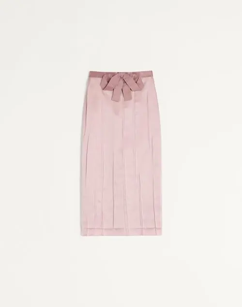 Valentino Garavani Satin Skirt With Taffeta Bow - Mauve