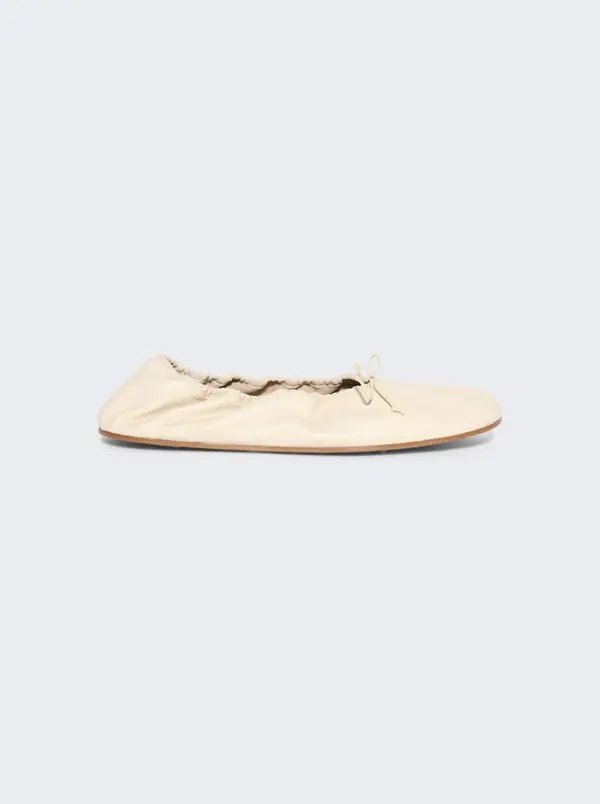 THE ROW Round Ballet Leather Flats - Green