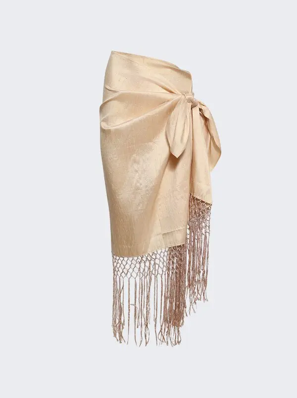 DIOTIMA Silk Sarong Skirt With Fringe Detailing