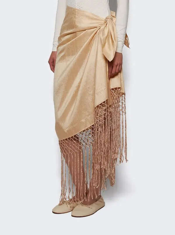 DIOTIMA Silk Sarong Skirt With Fringe Detailing