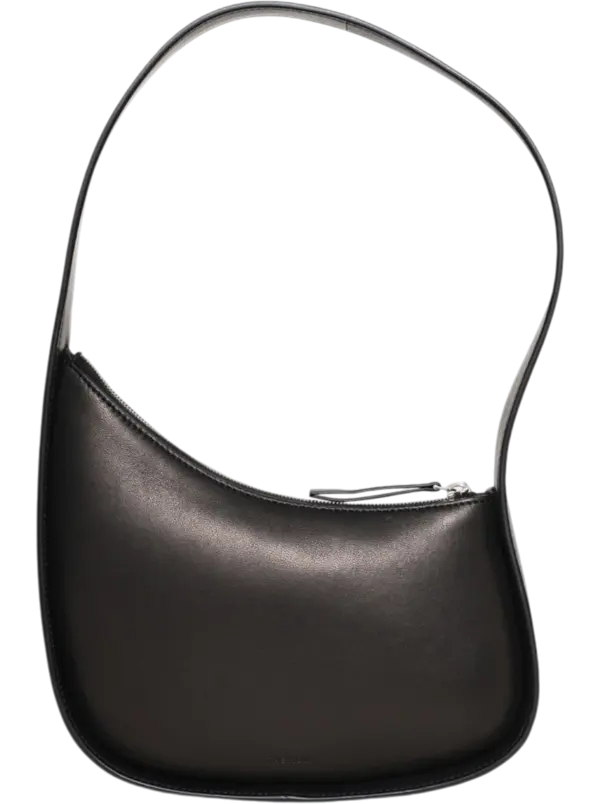 THE ROW Half Moon Leather Bag - Black