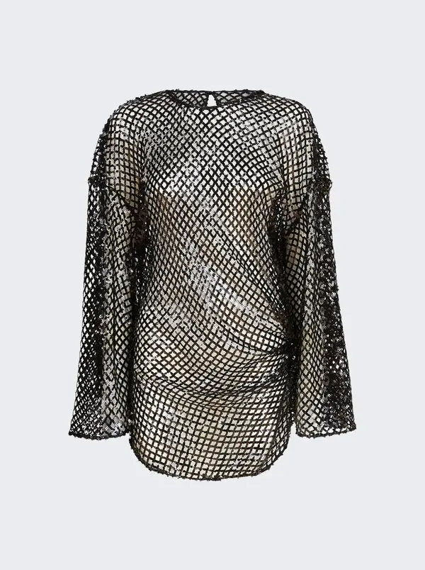 Attico Sequined Mini Dress - Black