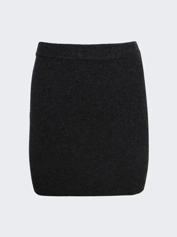 Alexander Wang Mini Skirt With Knit Logo Patch - Grey