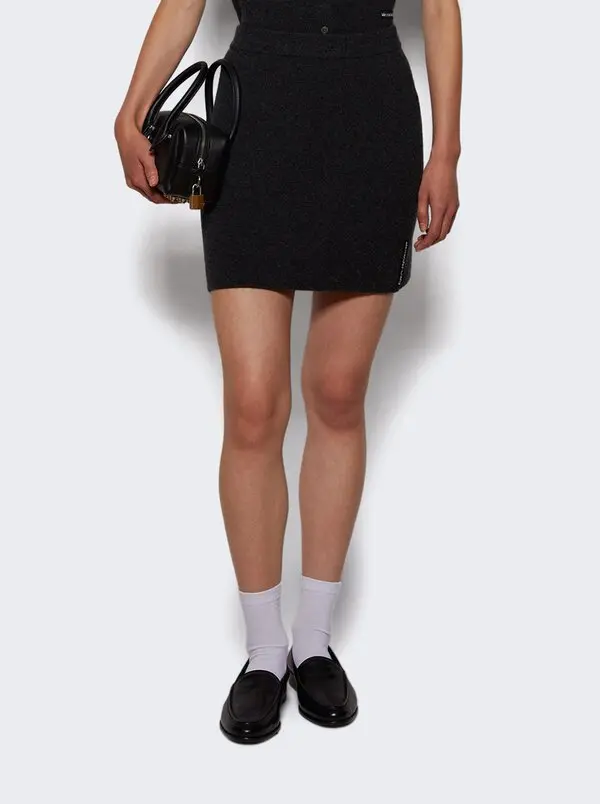 Alexander Wang Mini Skirt With Knit Logo Patch - Grey
