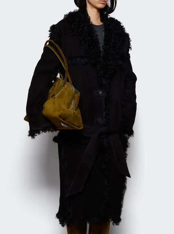 Attico Long Lamb Leather Coat