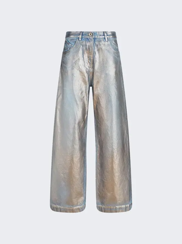 Attico Wide-leg Pants - Silver