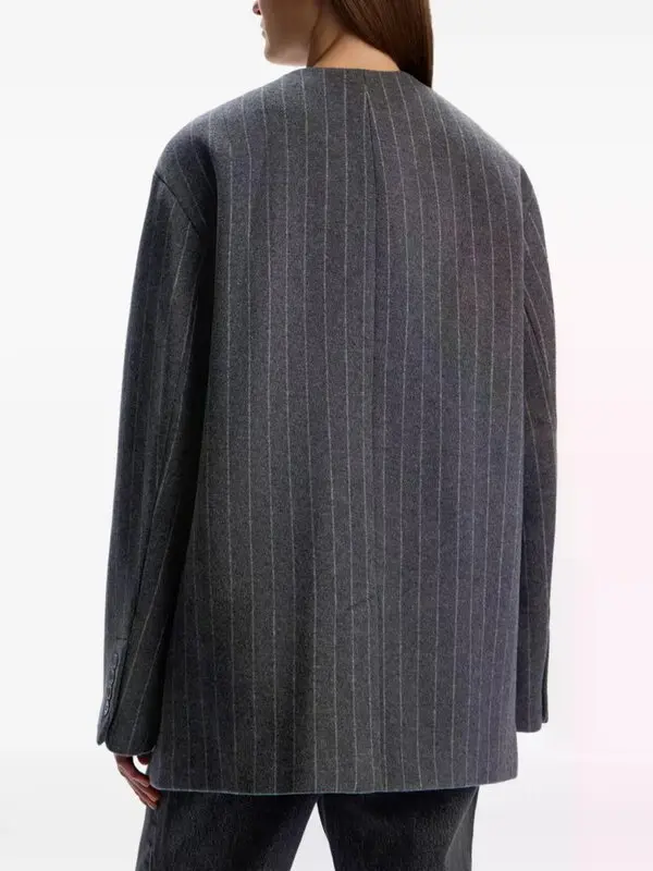 12 STOREEZ Pinstripe Double-breasted Coat