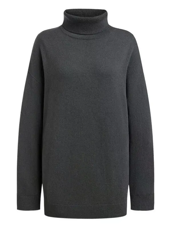 12 STOREEZ Merino Wool Turtleneck Sweater - Black
