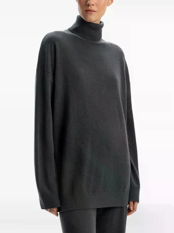 12 STOREEZ Merino Wool Turtleneck Sweater - Black