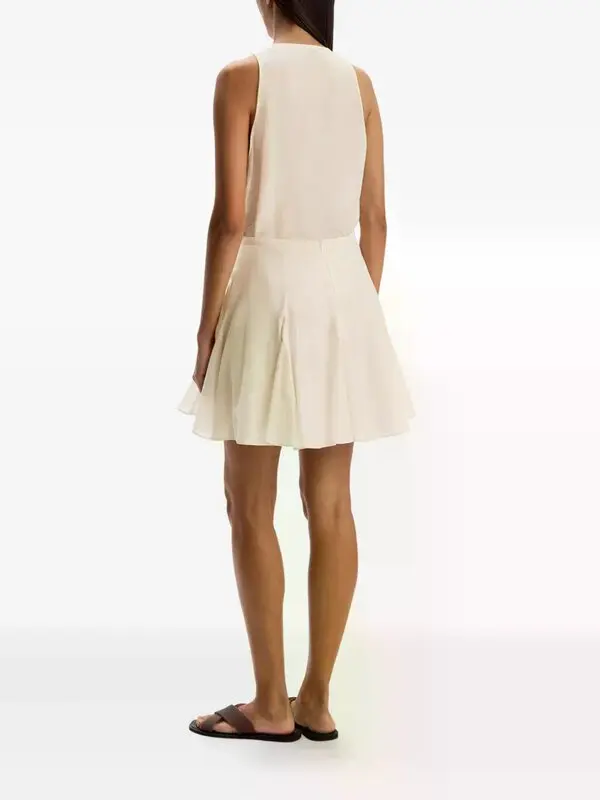 12 STOREEZ Pleated Mini Skirt - Neutrals