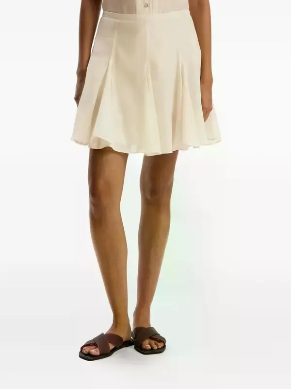 12 STOREEZ Pleated Mini Skirt - Neutrals