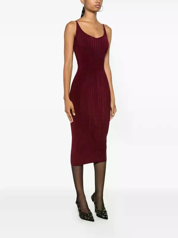MUGLER Sleeveless Knitted Midi Dress
