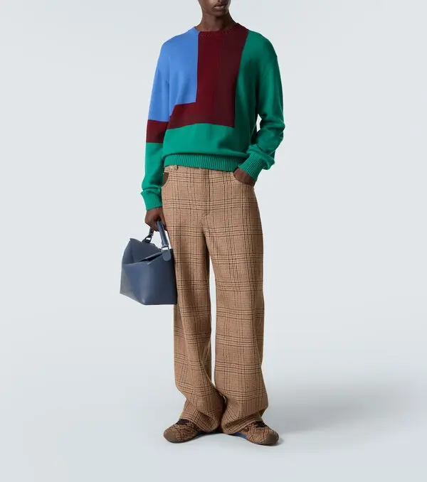 Loewe Albers Colorblocked Intarsia Wool Sweater - Multicoloured
