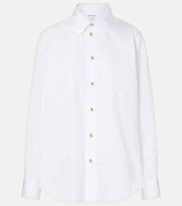 Bottega Veneta Knot Cotton Poplin Shirt - White