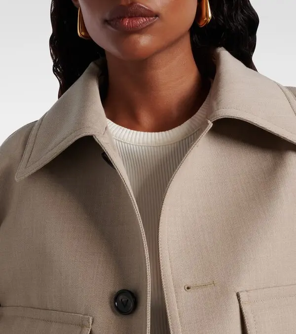 Bottega Veneta Cropped Leather-trimmed Wool Jacket
