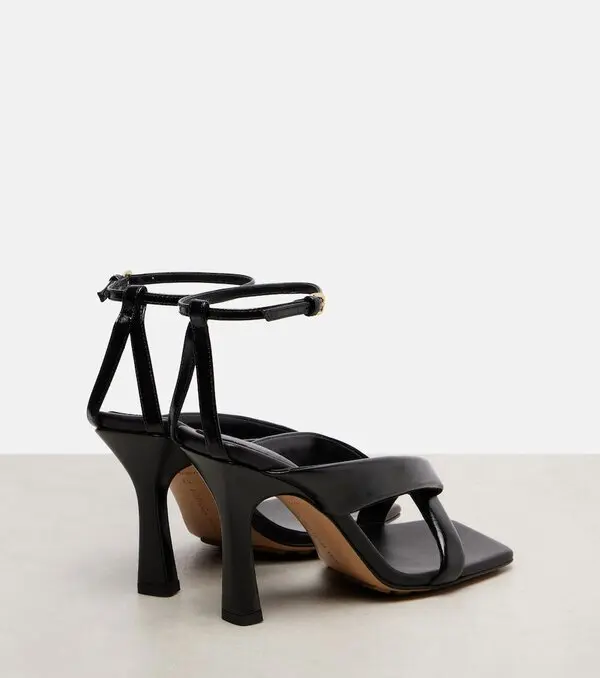 Bottega Veneta Riva Leather Heeled Sandals - Black