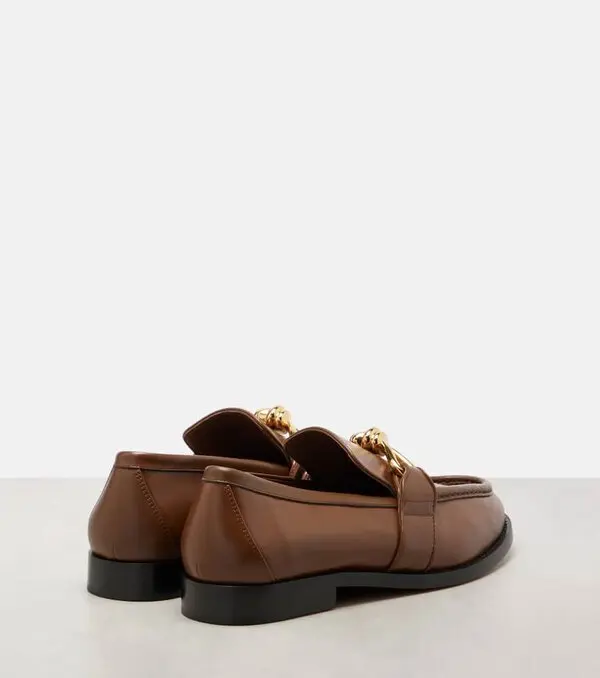 Bottega Veneta Astaire Knot Leather Loafers - Brown