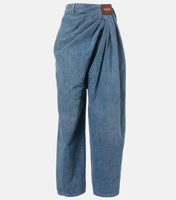 Loewe Draped Wide-leg Jeans - Blue