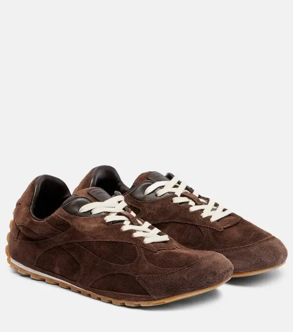 Bottega Veneta Orbit Flash Suede Lace-up Sneakers - Brown