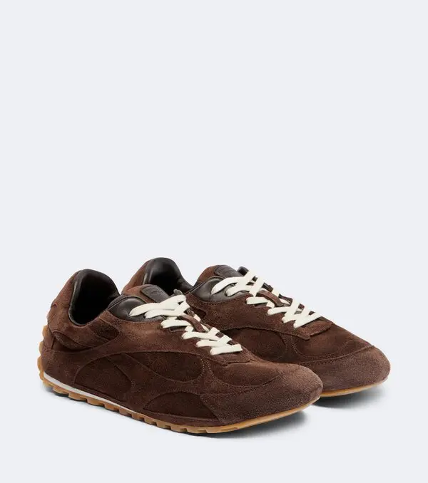 Bottega Veneta Orbit Flash Suede Sneakers - Fondant